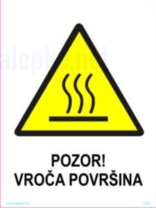 Pozor! vroča površina - www.Nalepke.net